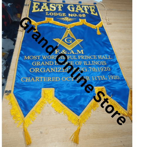 East Gate Masonic Lodge Banners With Bullion Wire High Quality Hand ...
