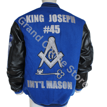 Masonic Varsity Jacket Customized Leather sleeve Wool Body Baseball ...